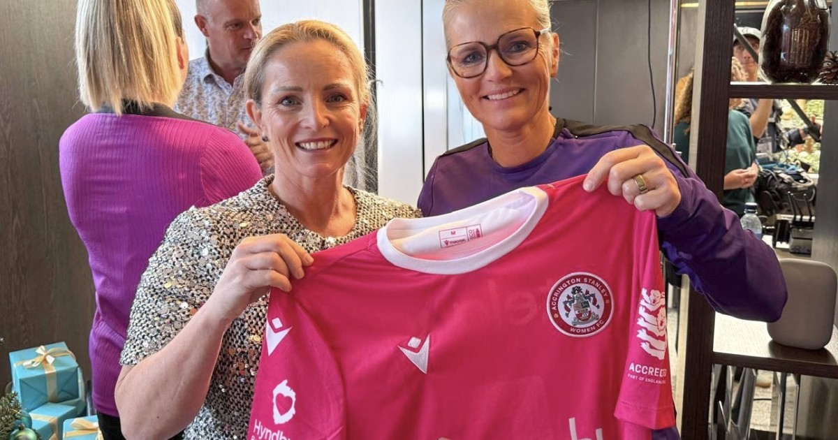 Accrington Stanley Women chair stars in EE Christmas video alongside England boss Sarina Wiegman ...