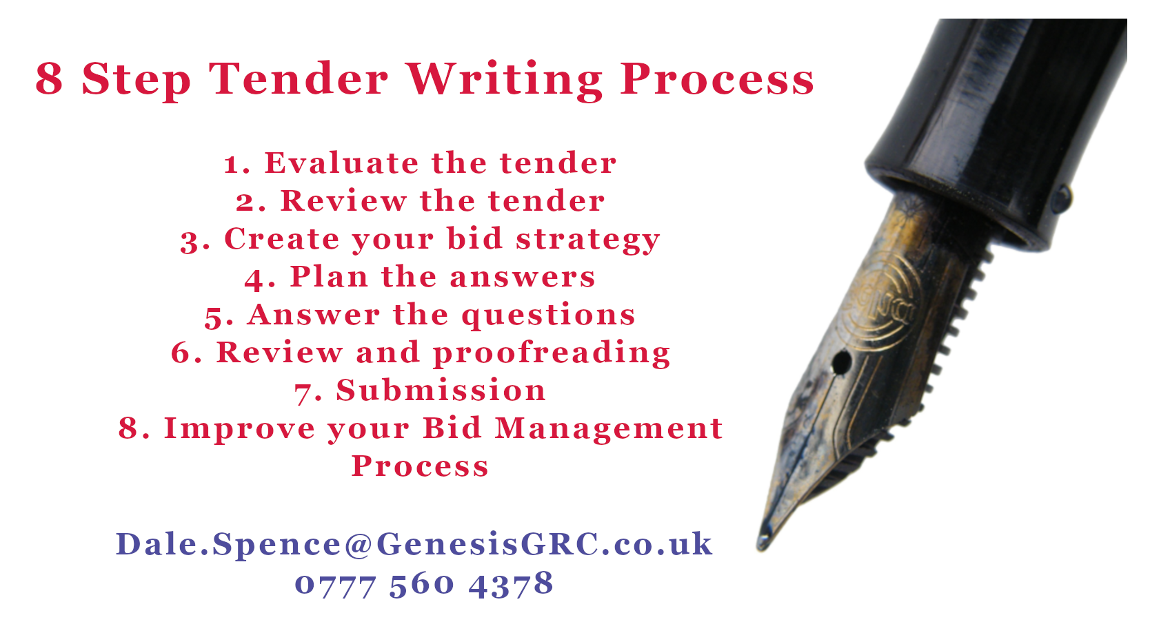 Eight-step tender writing process