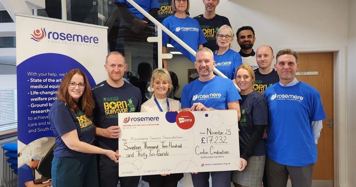 Conlon Construction raises more than £17,000 for Rosemere Cancer Fou